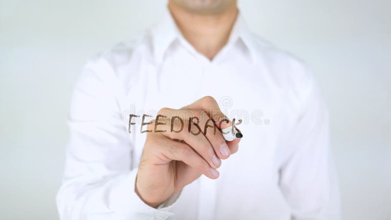 Feedback, Man Writing on Glass Stock Image - Image of fast, worker ...