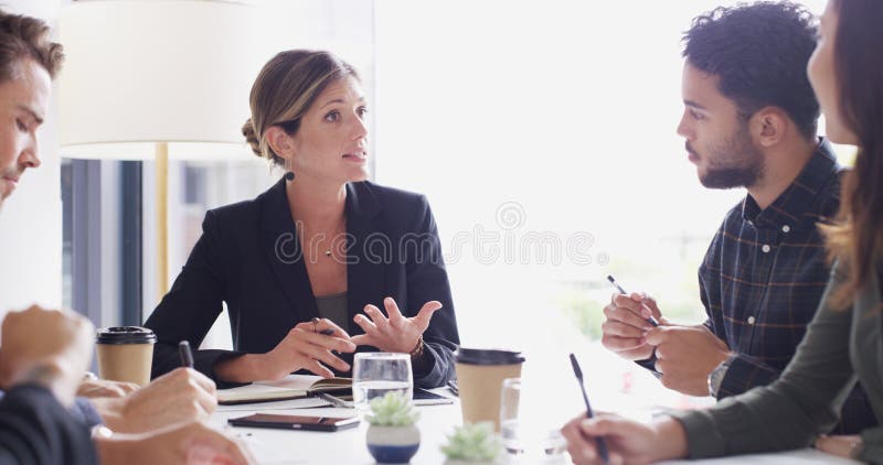 Feedback, Meeting and Teamwork with Business People in Boardroom of ...