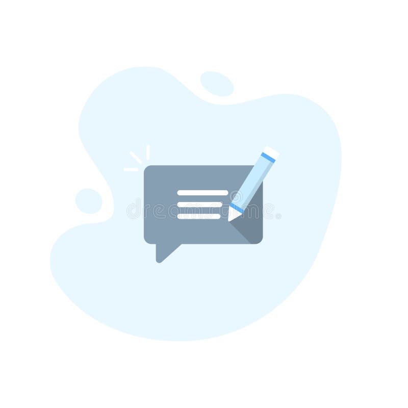Feedback Message with Pencil Icon in Excellent Flat Design. Vector ...