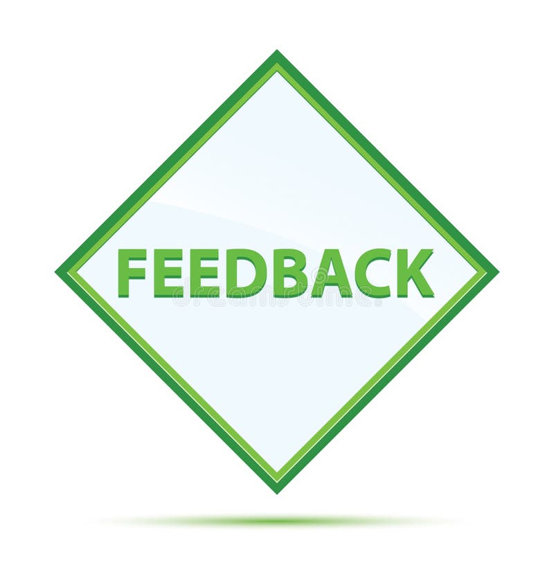 Feedback Modern Abstract Green Diamond Button Stock Illustration ...