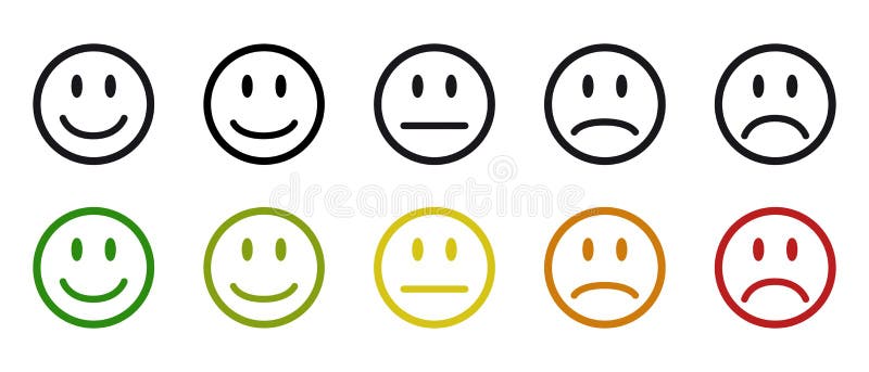 Feedback Mood Icons Set - Flat Vector Illustrations Isolated on White ...