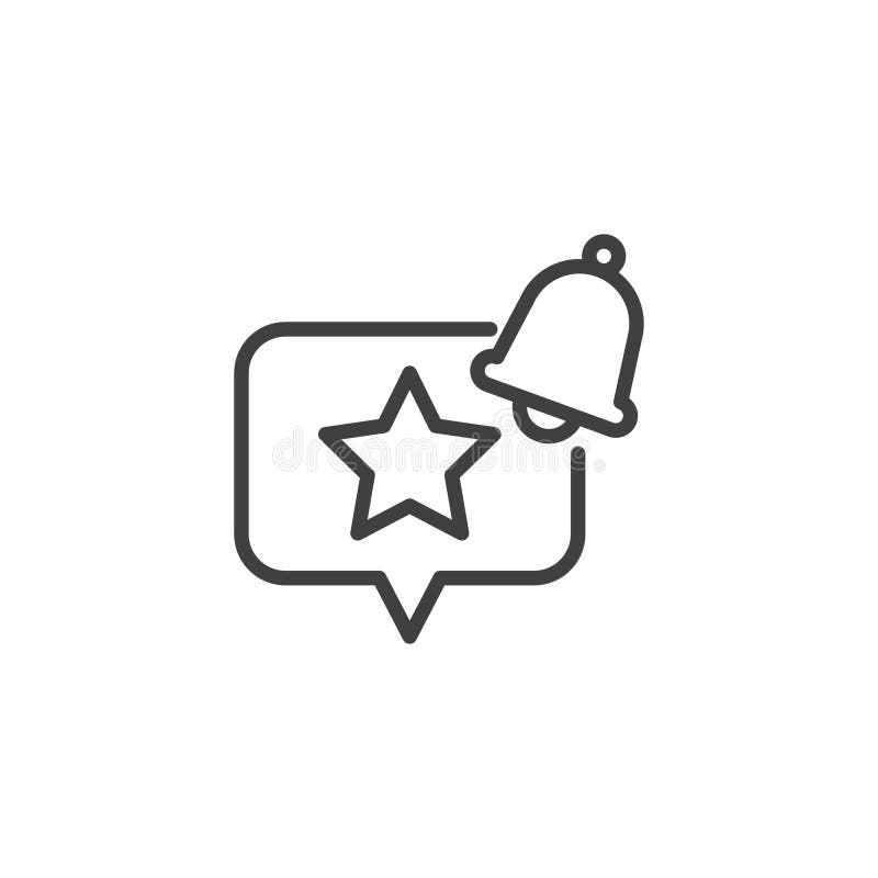 Feedback Notification Line Icon Stock Vector - Illustration of alerting ...