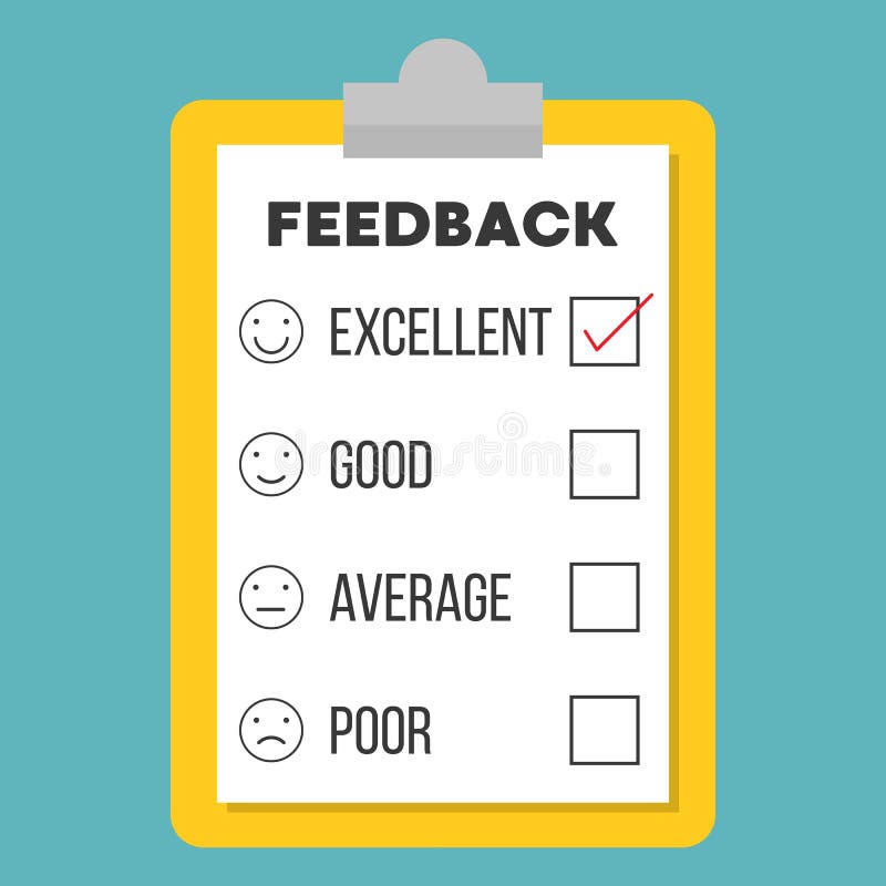 Feedback Questionnaire Template, Flat Design Vector Illustration Stock ...