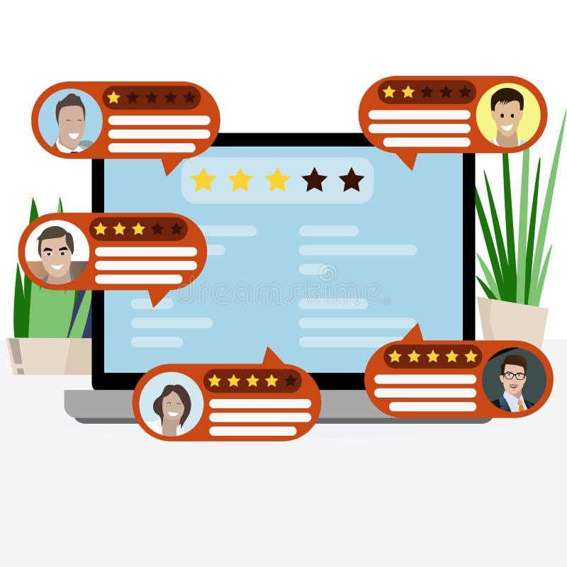 Feedback and Review Ranking, Evaluation Web Service Stock Vector ...