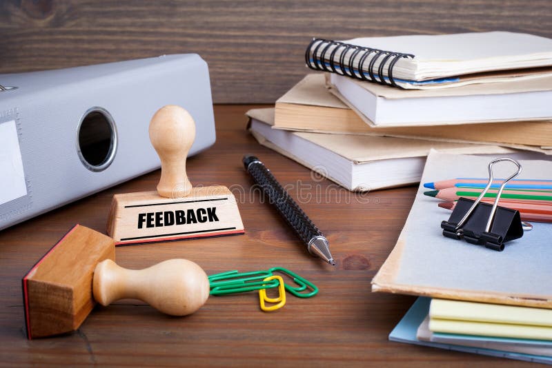 Feedback Rubber Stamp on Desk in the Officen Stock Photo - Image of ...