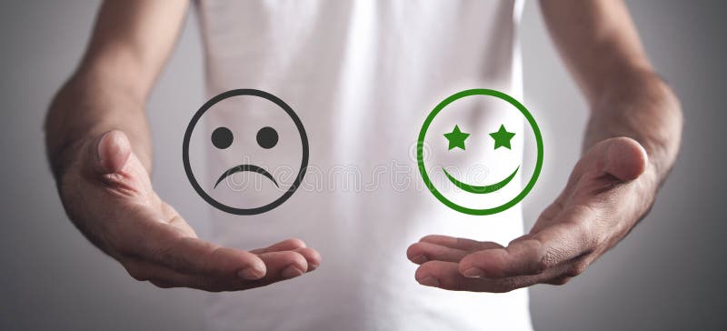 Feedback. Sad and Happy Smileys Stock Illustration - Illustration of ...