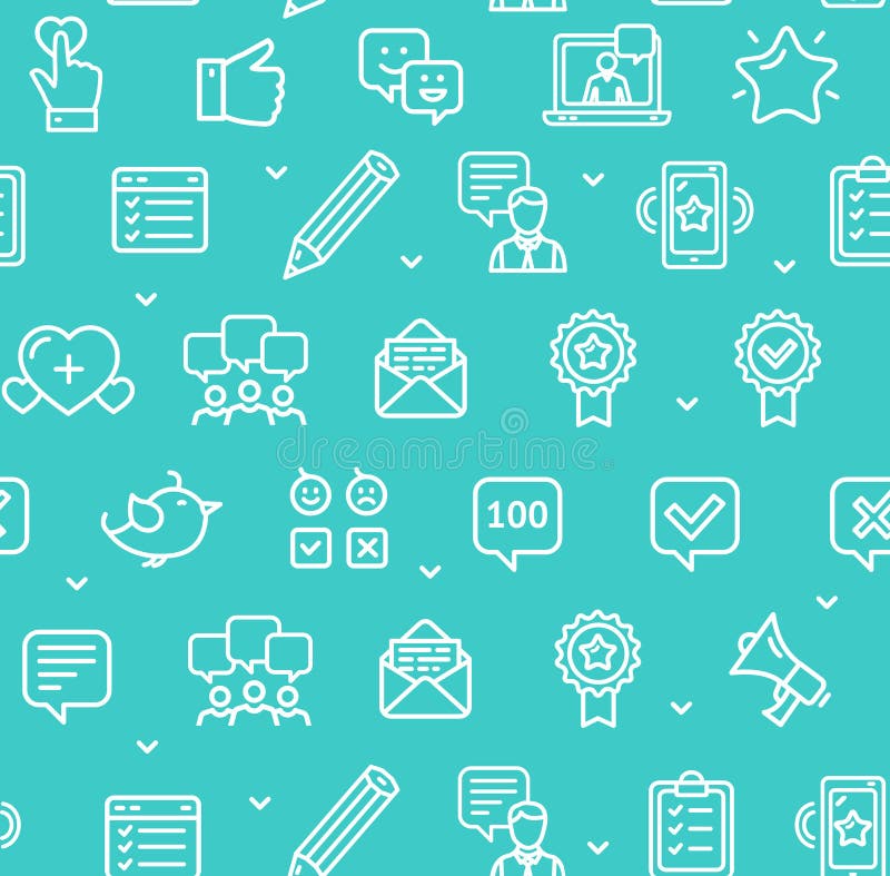 Feedback Seamless Pattern Background on a Blue. Vector Stock Vector ...