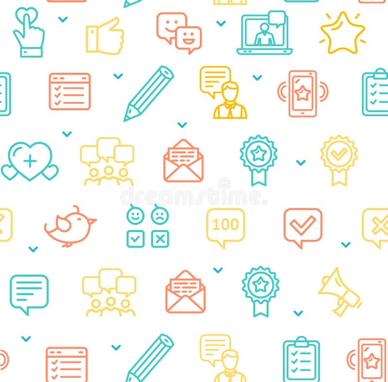 Feedback Seamless Pattern Background on a White. Vector Stock Vector ...