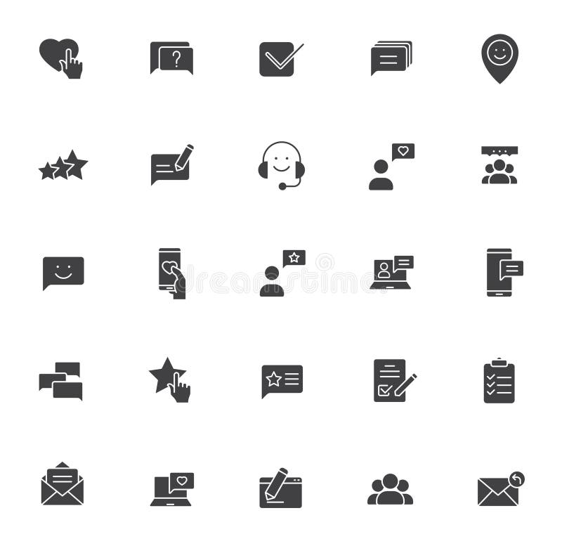 Feedback Silhouette Vector Icons Stock Vector - Illustration of ...