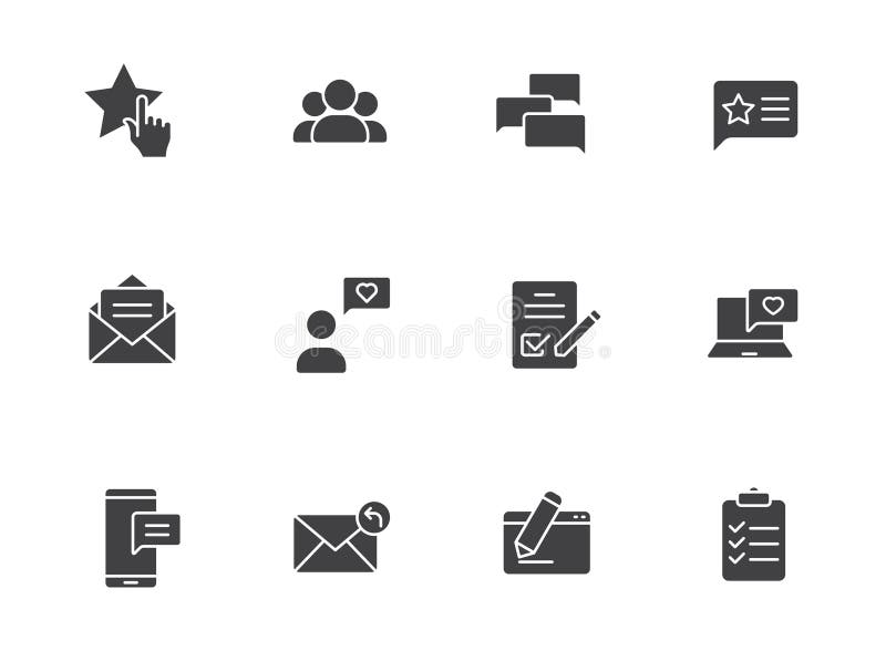 Feedback Silhouette Vector Icons Stock Vector - Illustration of opinion ...