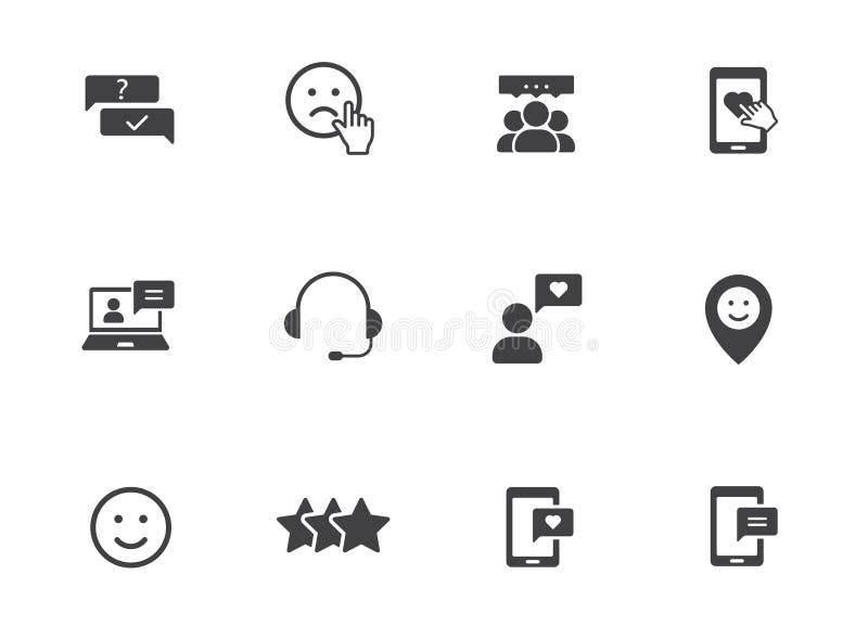 Feedback Silhouette Vector Icons Stock Vector - Illustration of vector ...