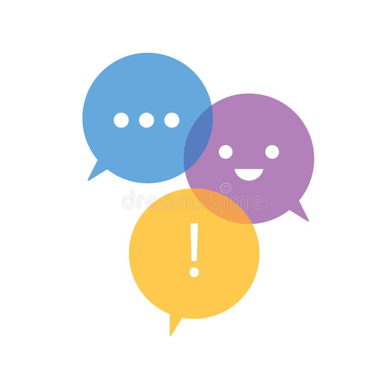 Feedback Speech Bubble Multicolor Icon Set. Stock Illustration Stock ...