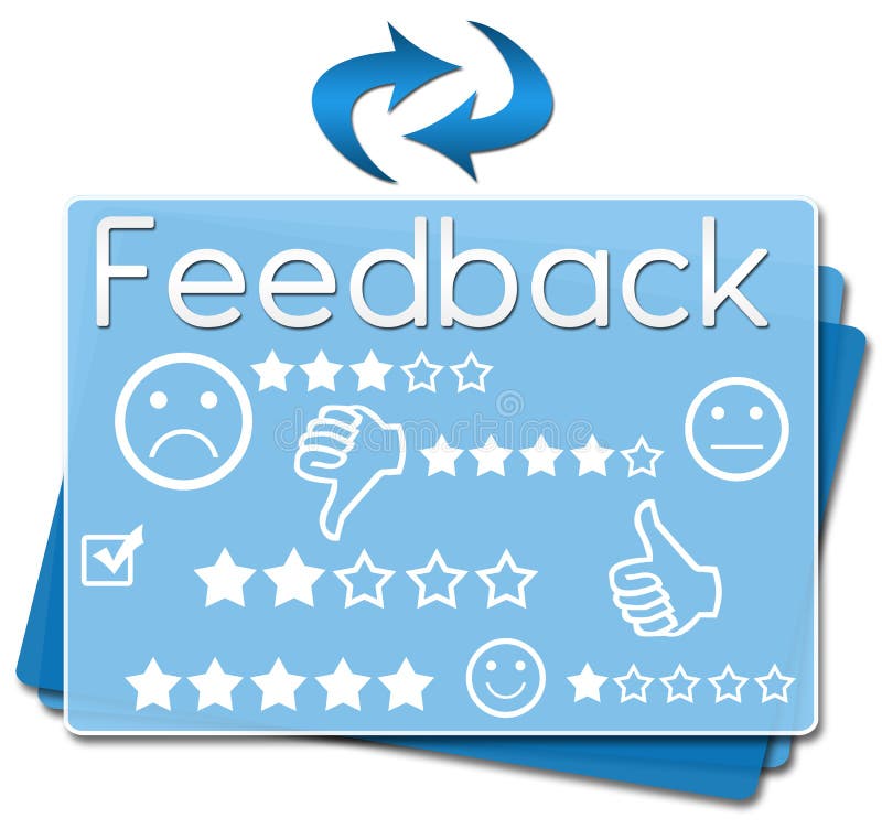 Feedback Squares Bottom Blue Stock Illustration - Illustration of icon ...