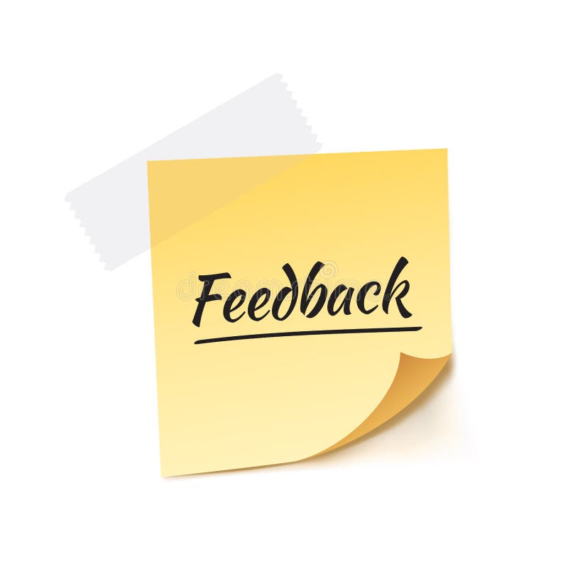 Feedback Stick Note Vector Illustration Stock Vector - Illustration of ...