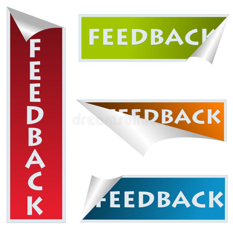 Feedback sticker stock illustration. Illustration of design - 18723587