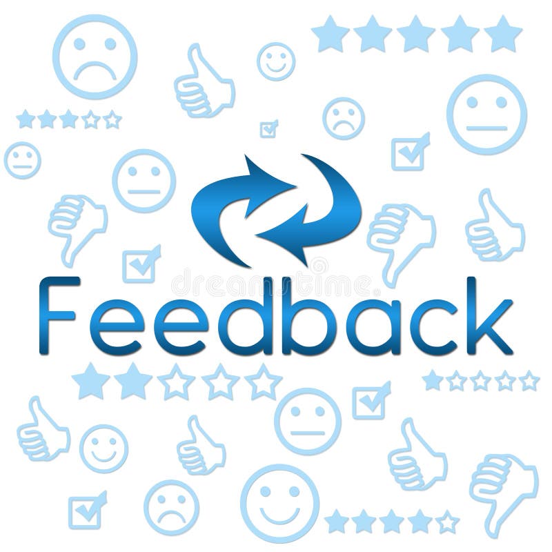 Feedback with Symbols - Blue Stock Illustration - Illustration of mark ...