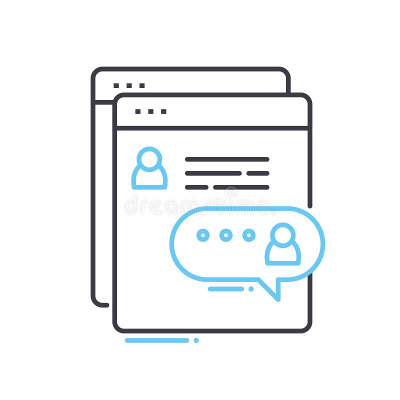 Feedback System Line Icon, Outline Symbol, Vector Illustration, Concept ...