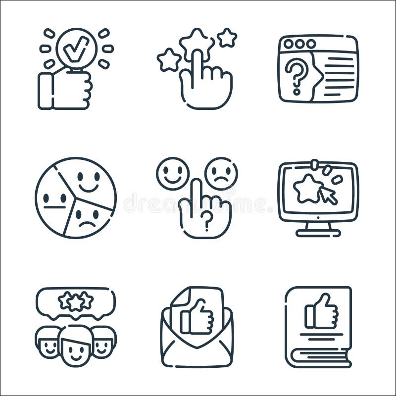 Feedback and Testimonials Line Icons. Linear Set Stock Vector ...