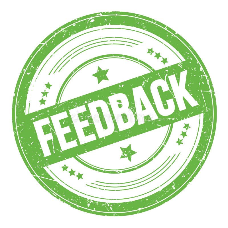 FEEDBACK Text on Green Round Grungy Stamp Stock Illustration ...