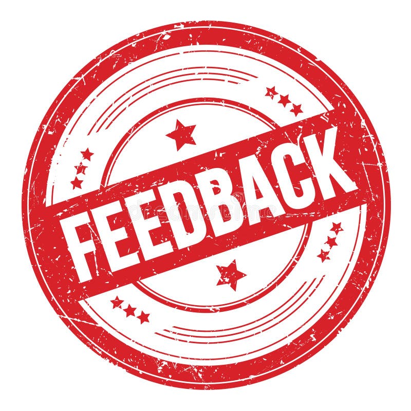 FEEDBACK Text on Red Round Grungy Stamp Stock Illustration ...