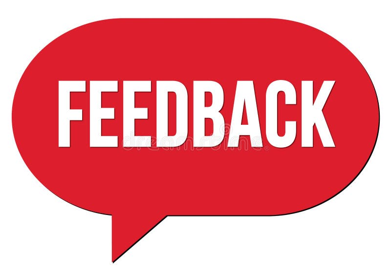 FEEDBACK Text Written in a Red Speech Bubble Stock Illustration ...