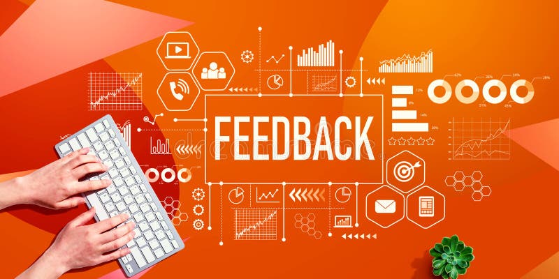 Feedback Theme with Person Using Computer Keyboard Stock Image - Image ...