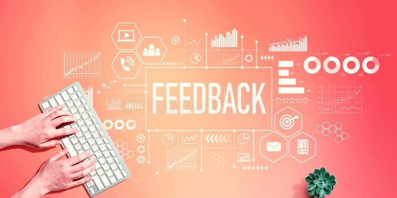 Feedback Theme with Person Using Computer Keyboard Stock Image - Image ...
