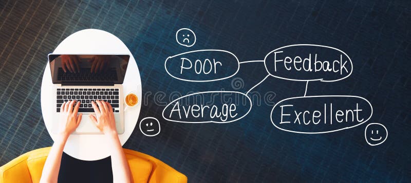 Feedback Theme with Person Using a Laptop Stock Image - Image of ...