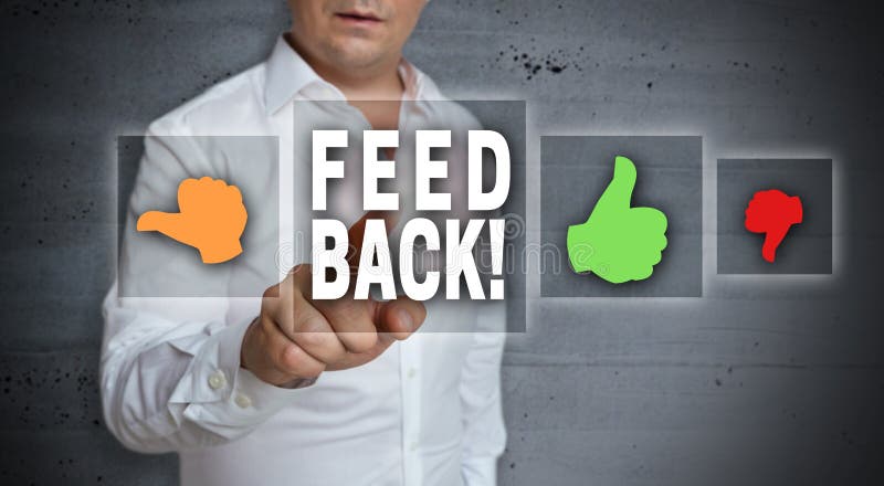 Feedback Touchscreen is Operated by Man Stock Photo - Image of ...