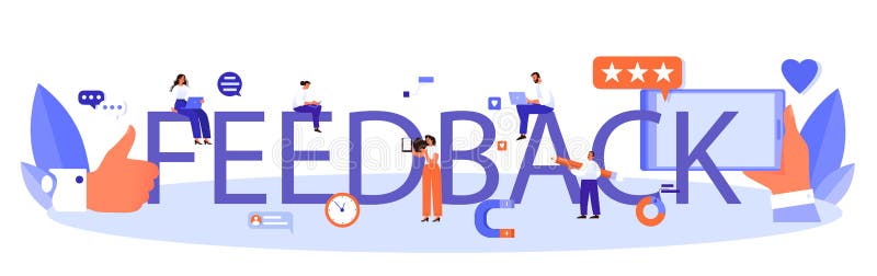 Feedback Header with Keywords - Blue Stock Illustration - Illustration ...