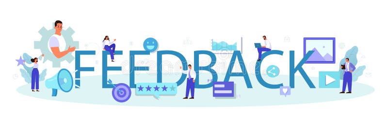 Feedback Header with Keywords - Blue Stock Illustration - Illustration ...