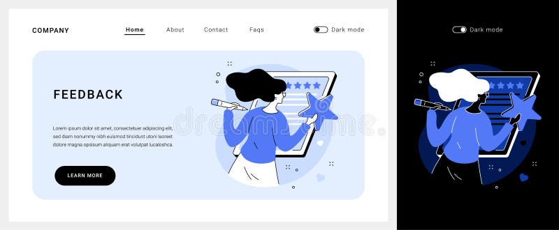 Feedback Vector Concept Landing Page. Stock Vector - Illustration of ...
