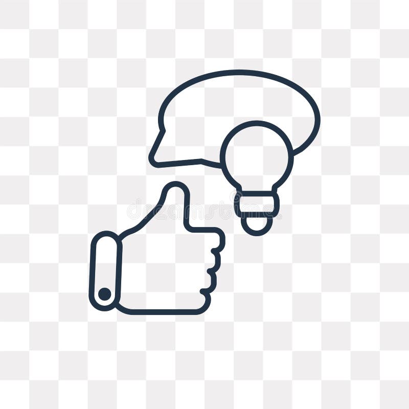 Feedback Vector Icon Isolated on Transparent Background, Linear Stock ...