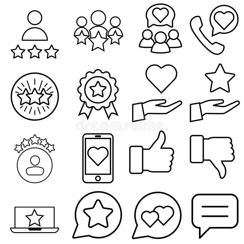 Feedback Vector Icon Set. Testimonial Illustration Sign Collection ...