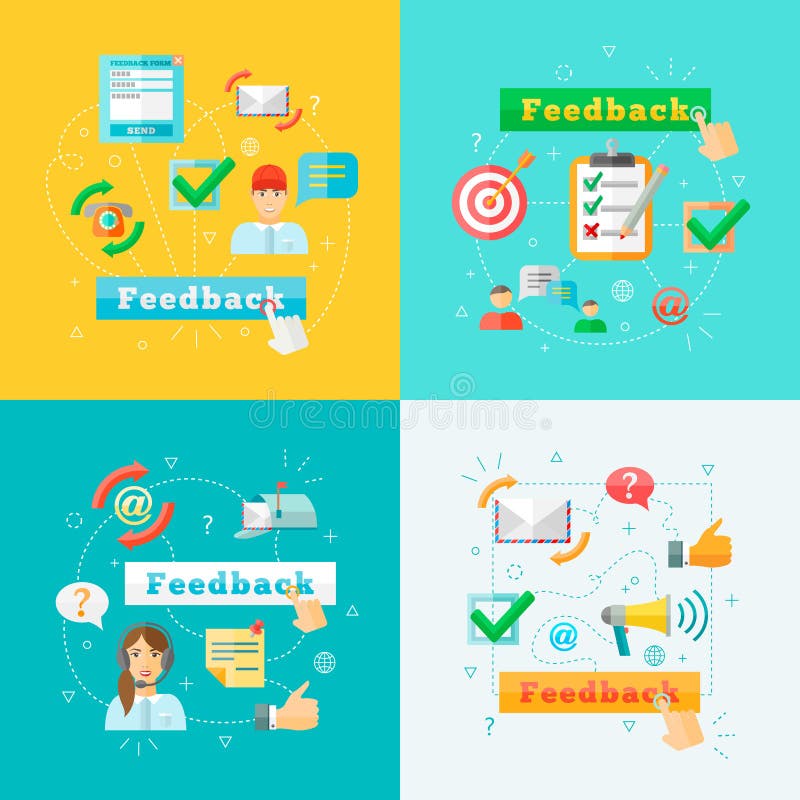 Feedback Web Infographic Elements Set Stock Vector - Illustration of ...