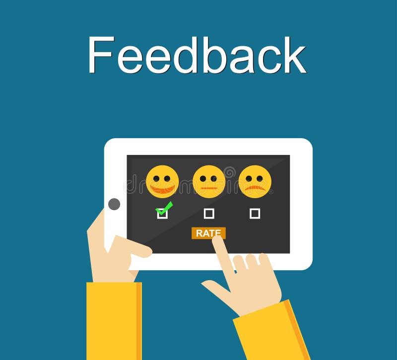 Feedbackillustration Flaches Design Feedback Oder Bewertungssystem Auf ...