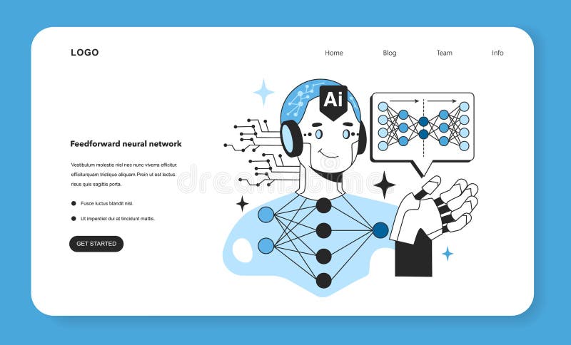 Feedforward Artificial Neural Network Web Banner or Landing Page Stock ...