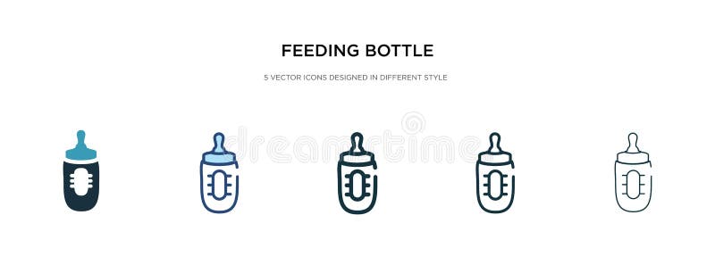 Feeding Bottle Icon in Different Style Vector Illustration. Two Colored ...