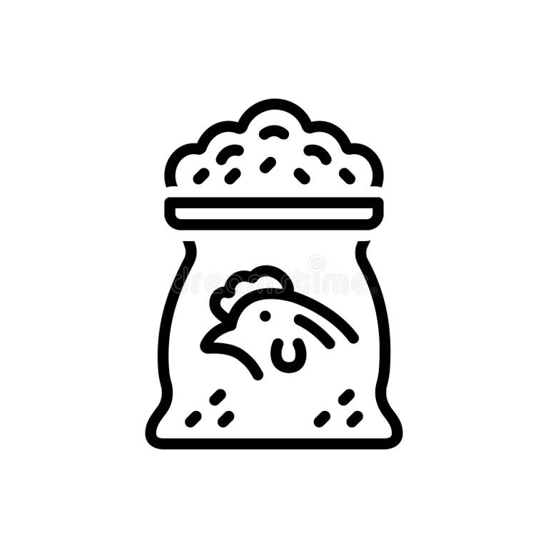 Black Line Icon for Feeding, Grain and Food Stock Vector - Illustration ...
