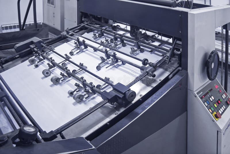 Offset printing machine editorial photo. Image of press - 124452416