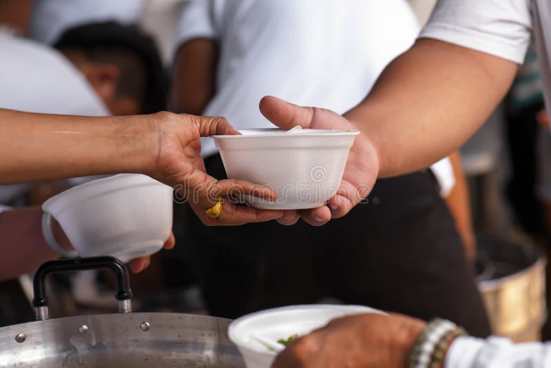 Feeding the Poor To Alleviate Hunger. Give Concept Stock Image - Image ...
