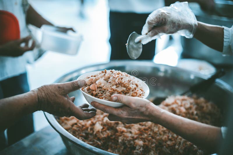 Feeding the Poor To Help Each Other in Society. Charity Concept Stock ...