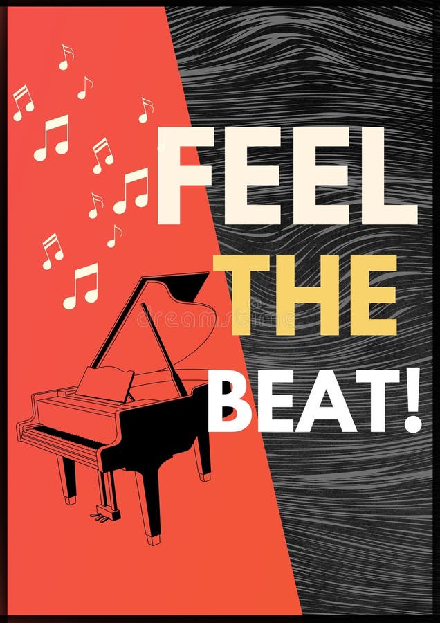 Feel the Beat Poster stock illustration. Illustration of book - 334165910