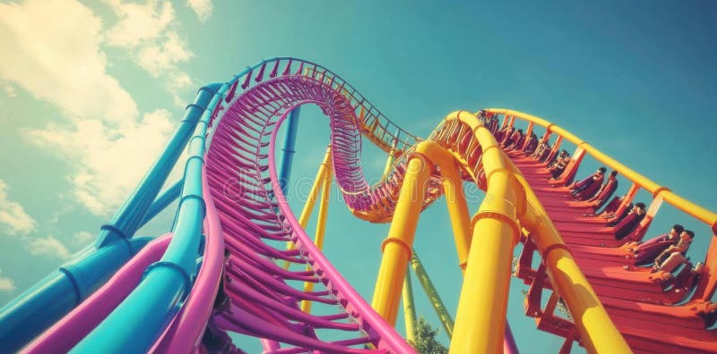 Feel Excitement at Amusement Park Roller Coaster with a Thrilling Theme ...