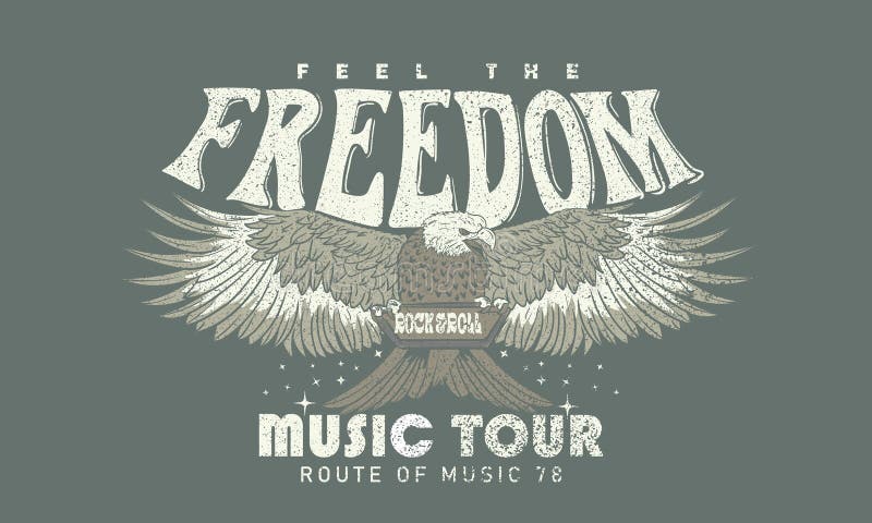 Feel the Freedom. Rock and Roll. Stock Illustration - Illustration of ...