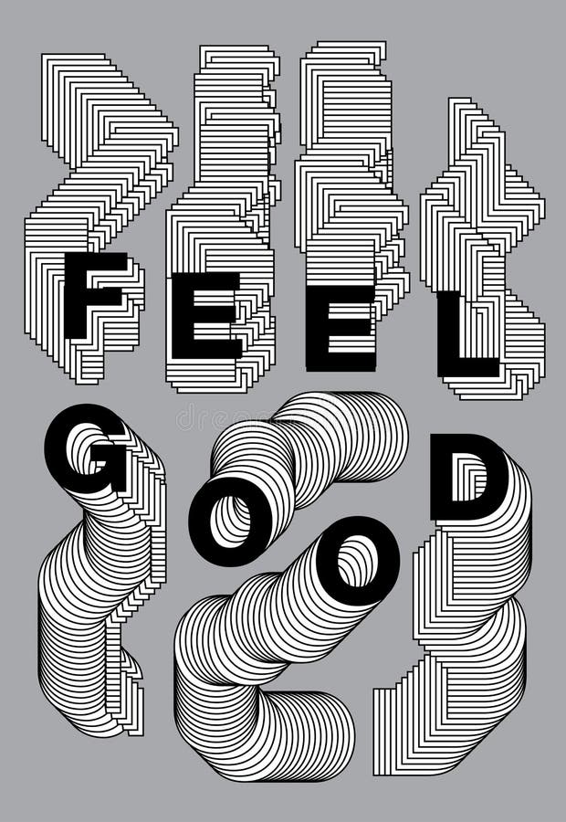 Feel Good, Layered Alphabet Stock Vector - Illustration of decoration ...