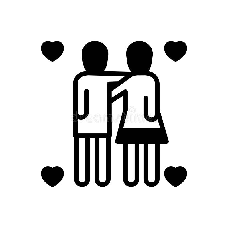 Black Solid Icon for Feel, Love and Affection Stock Vector ...