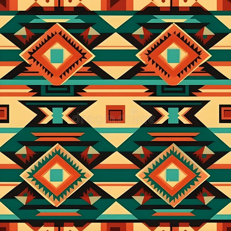 Feel the Pulse of Tradition in Seamless Patterns Stock Illustration ...
