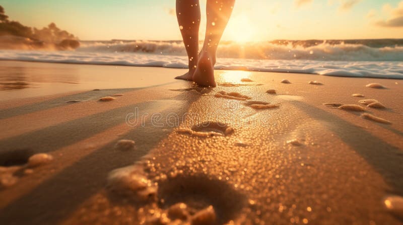Feel of the Sand between Your Toes Stock Illustration - Illustration of ...