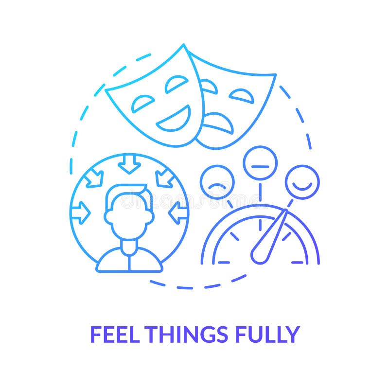 Feel Things Fully Blue Gradient Concept Icon Stock Vector ...